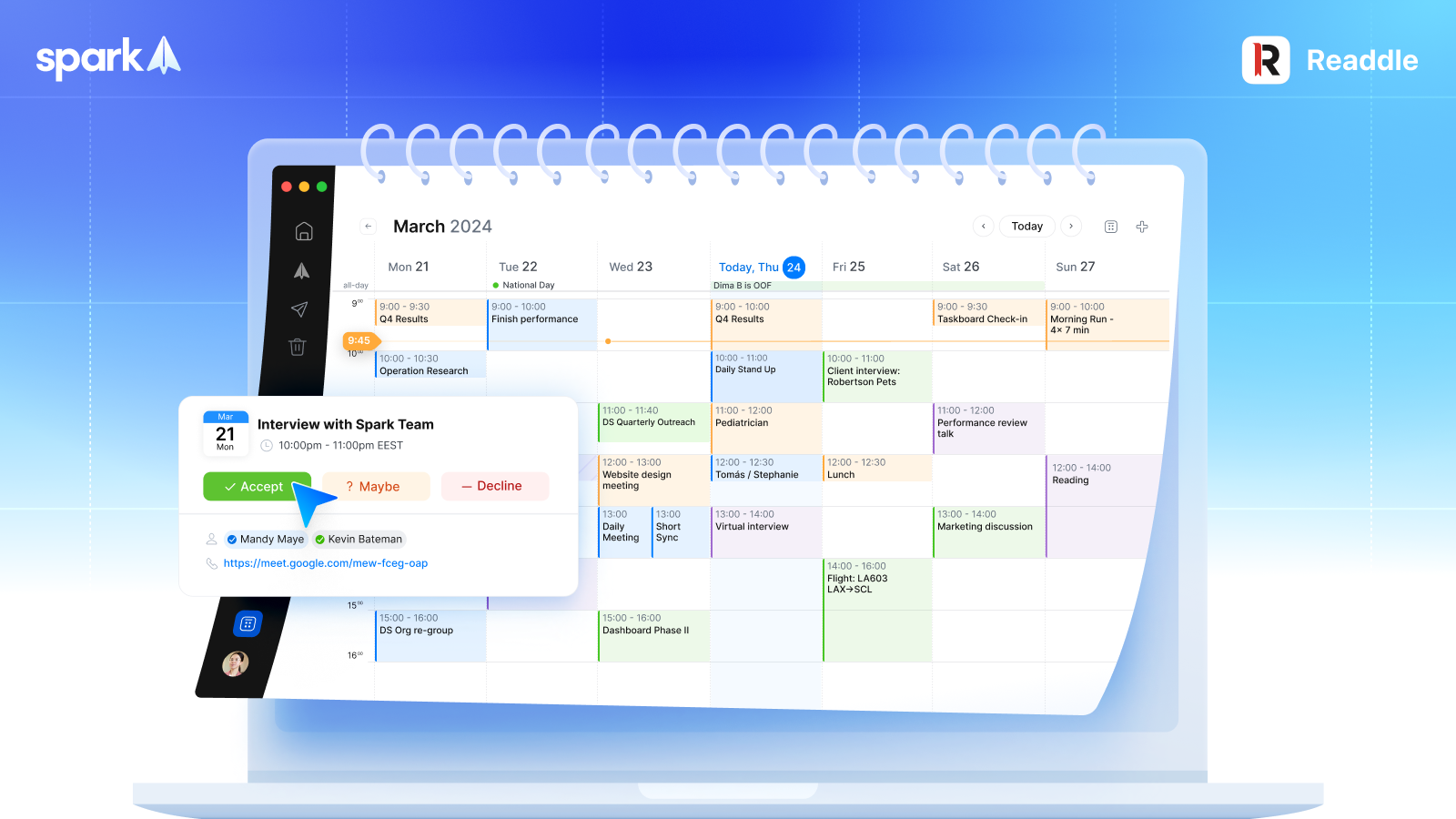 Gerencie seu e-mail e calendário pelo Spark Desktop